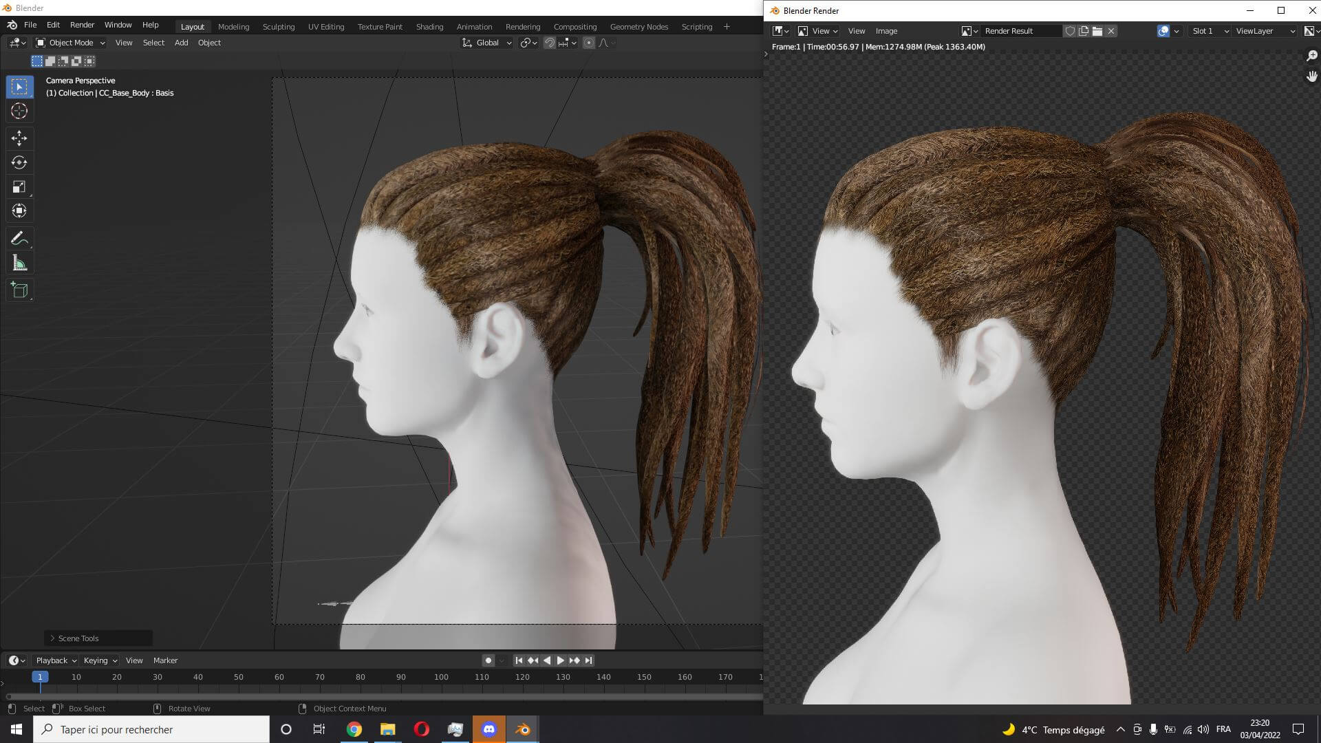 Dreads Hair Rasta - Free 3D Model by khaloui