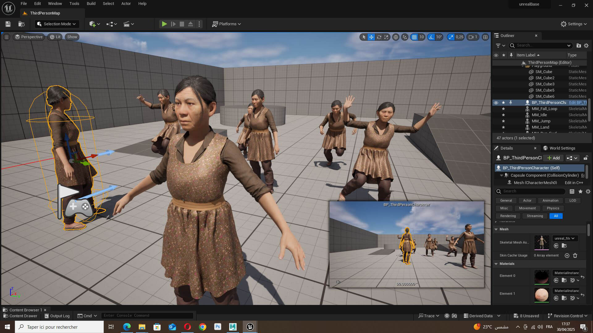 Realistic Elderly Woman 3D Model Game Ready Rigged by khaloui