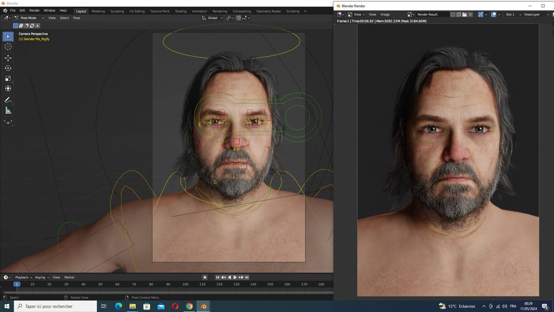 Realistic Fat Old Man Mid Age - 3D Model by khaloui