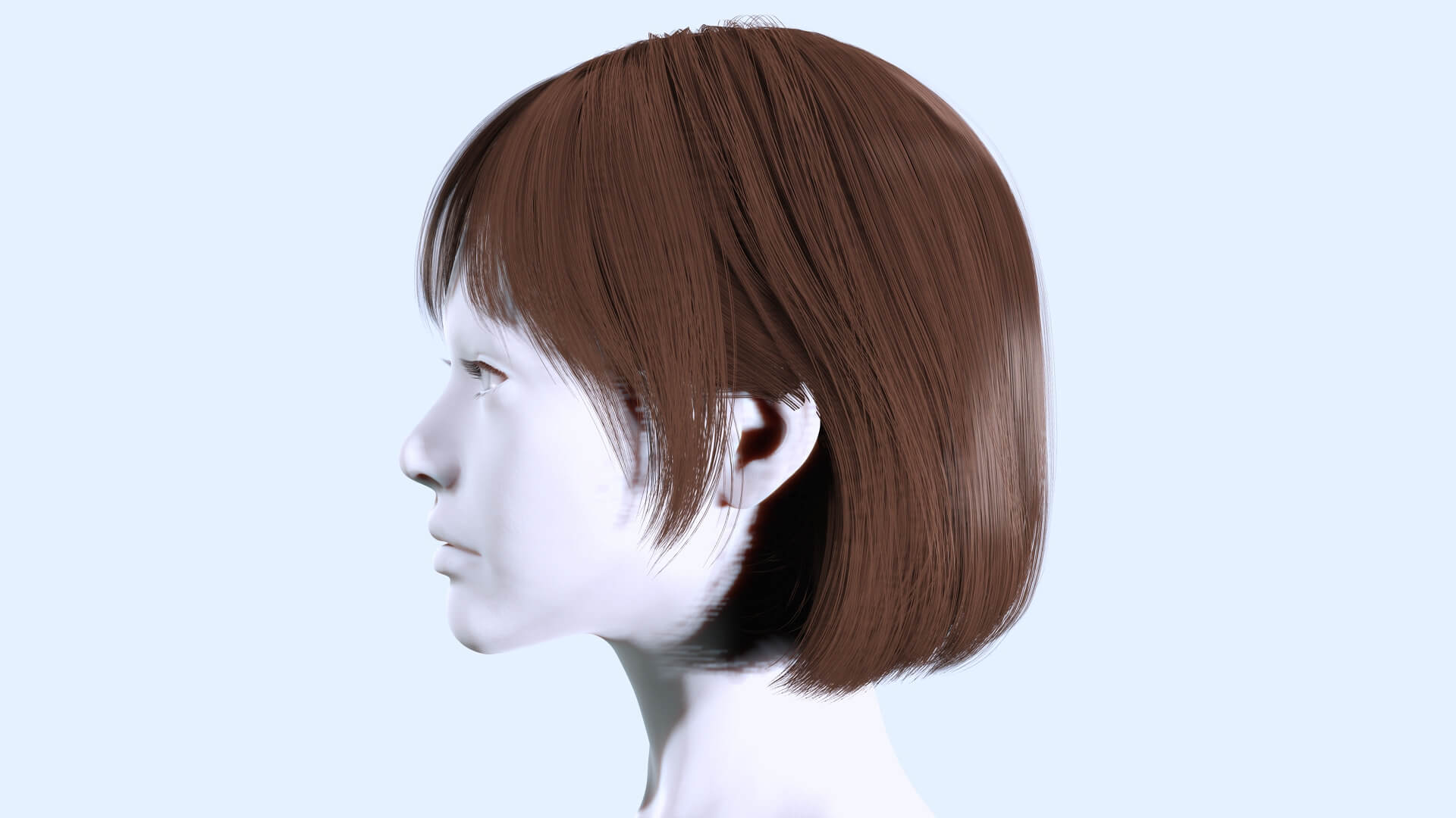 Realistic Female Bob Hair Style Low Poly - 3D Model by khaloui