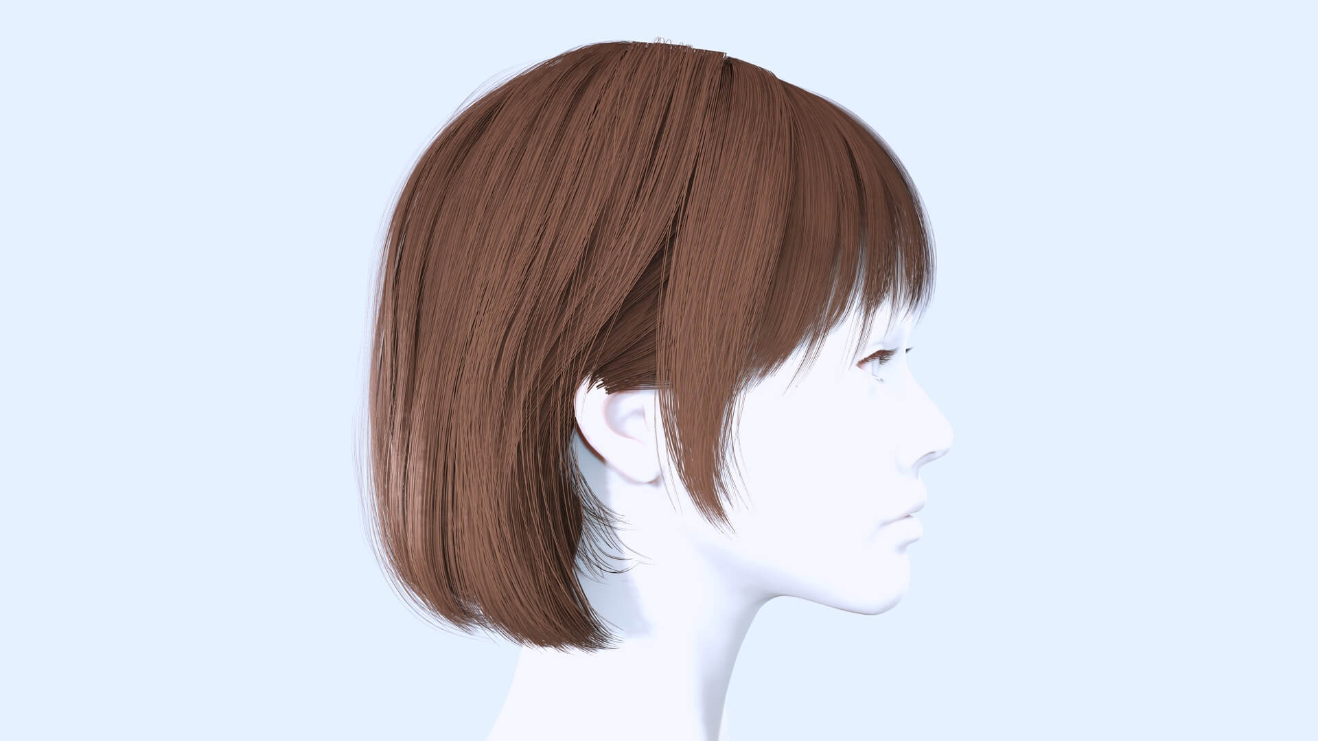 Realistic Female Bob Hair Style Low Poly - 3D Model by khaloui