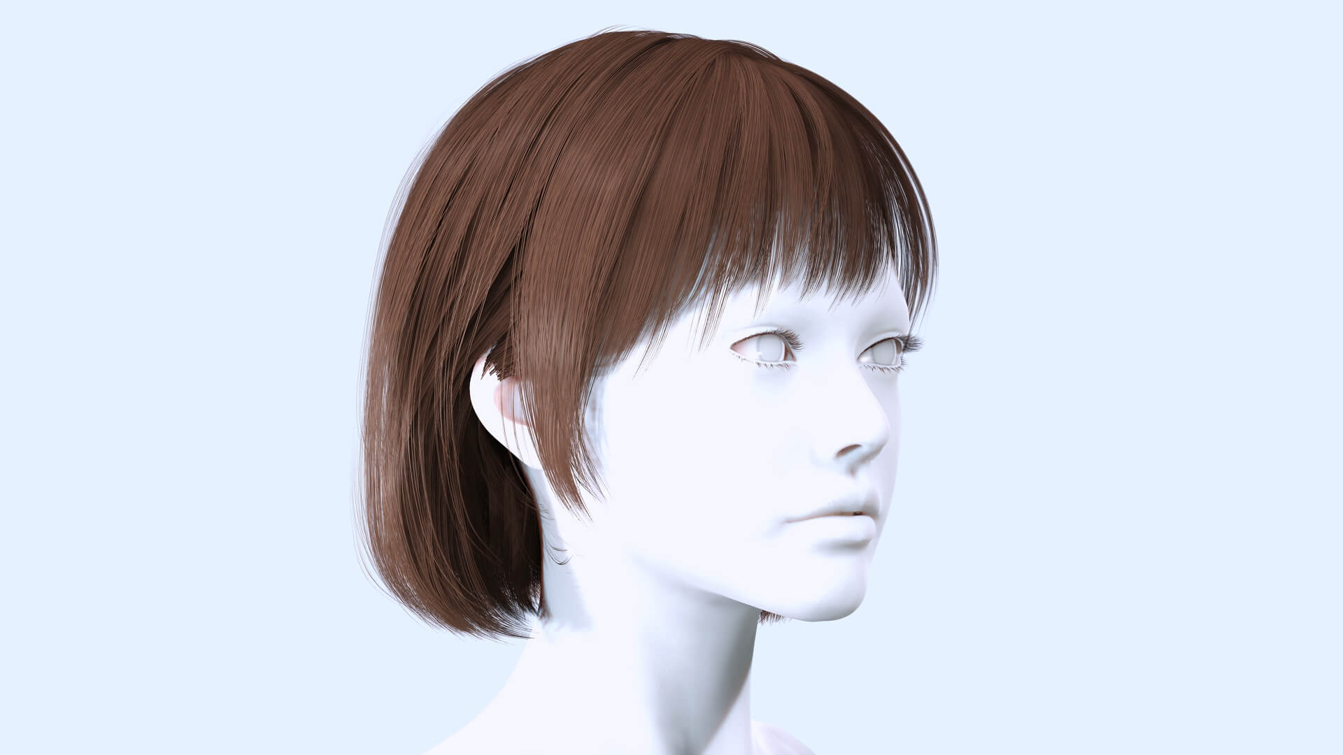 Realistic Female Bob Hair Style Low Poly - 3D Model by khaloui