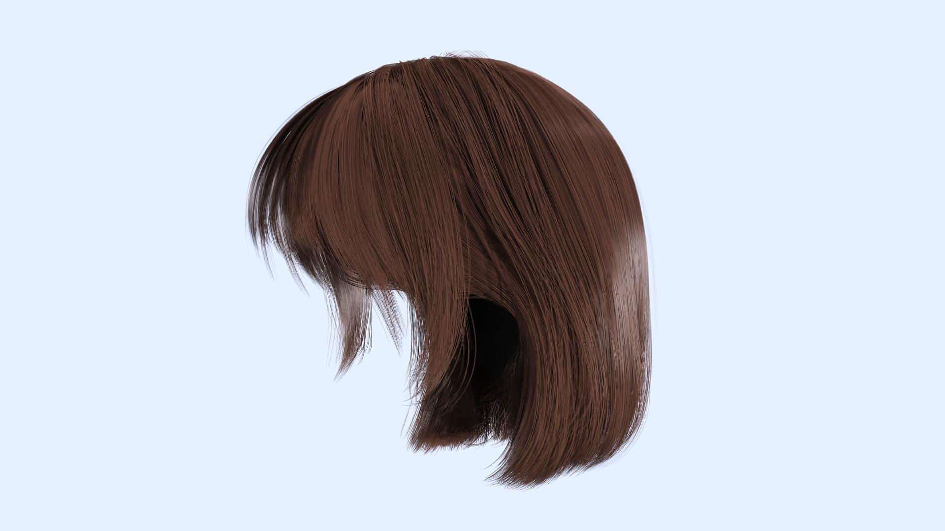 Realistic Female Bob Hair Style Low Poly - 3D Model by khaloui