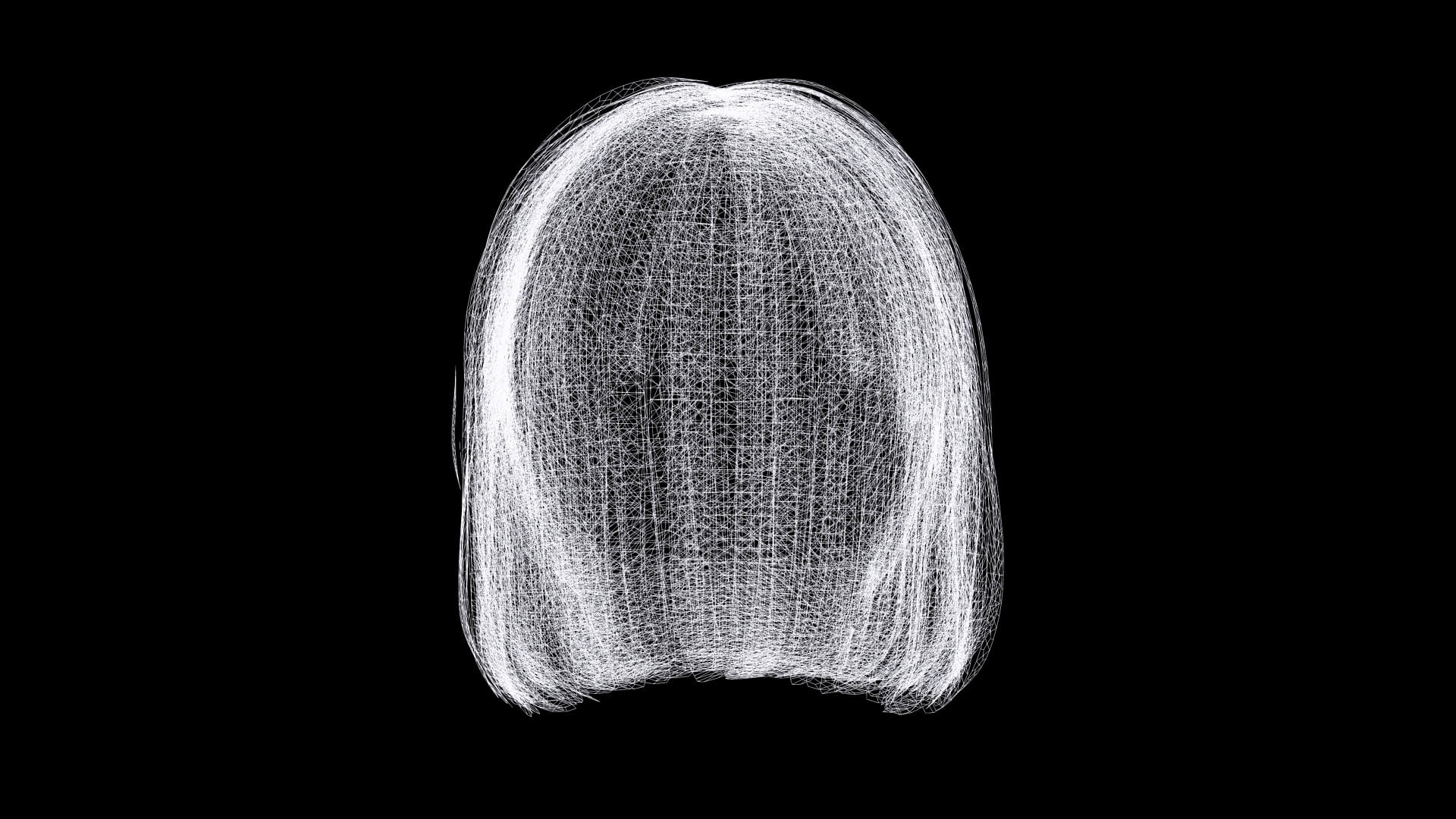 Realistic Female Bob Hair Style Low Poly - 3D Model by khaloui