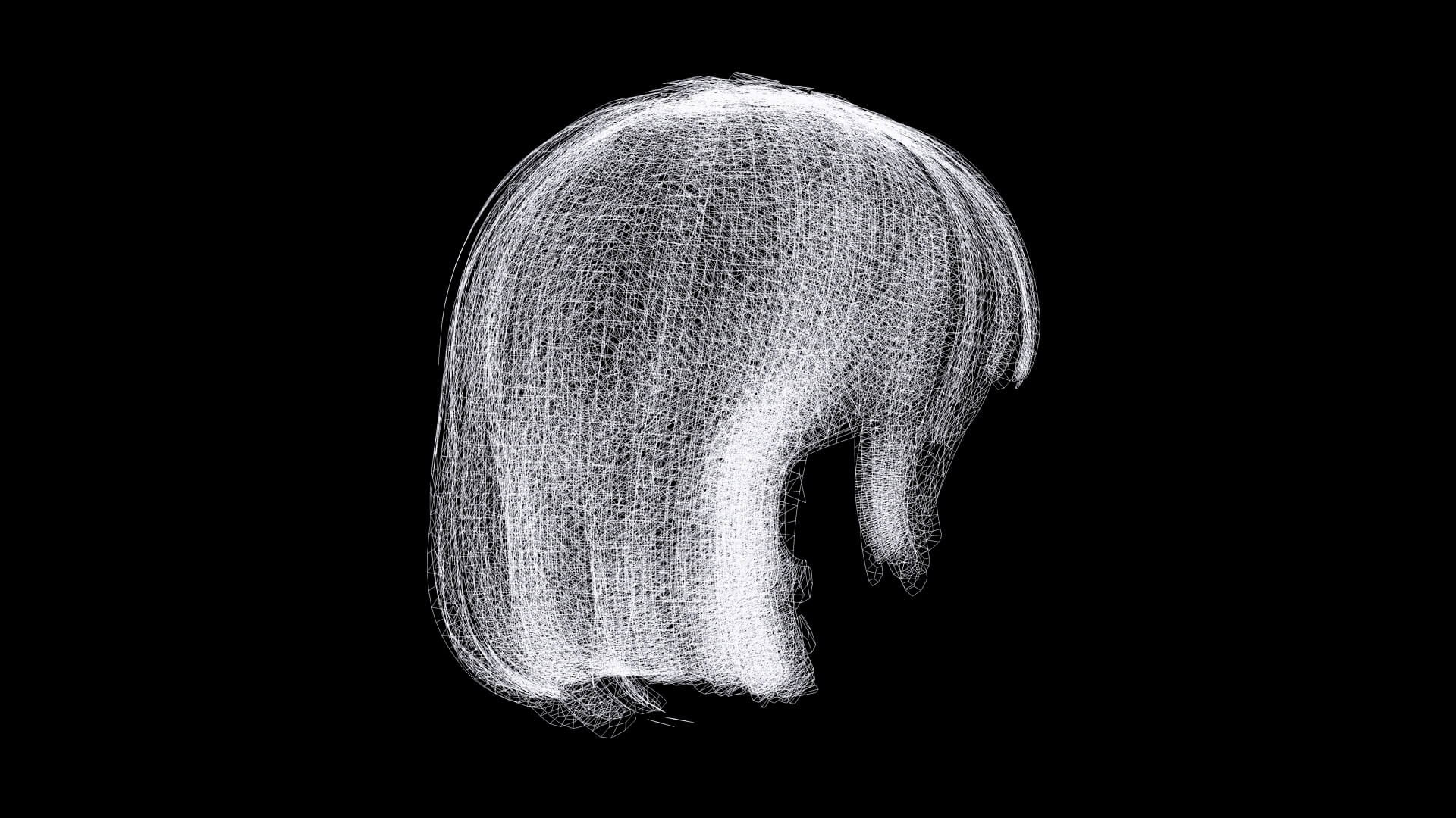 Realistic Female Bob Hair Style Low Poly - 3D Model by khaloui