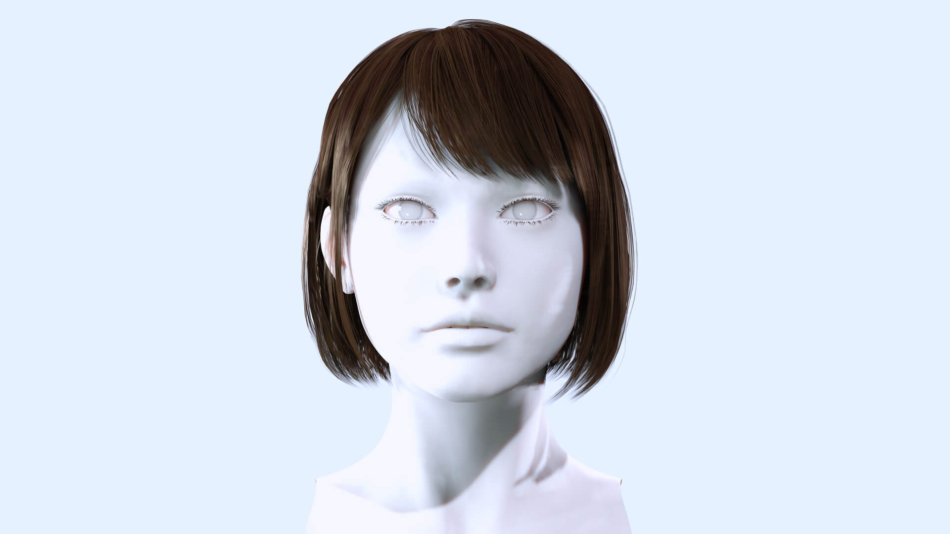 Realistic Female Bob Hair - 3D Model by khaloui