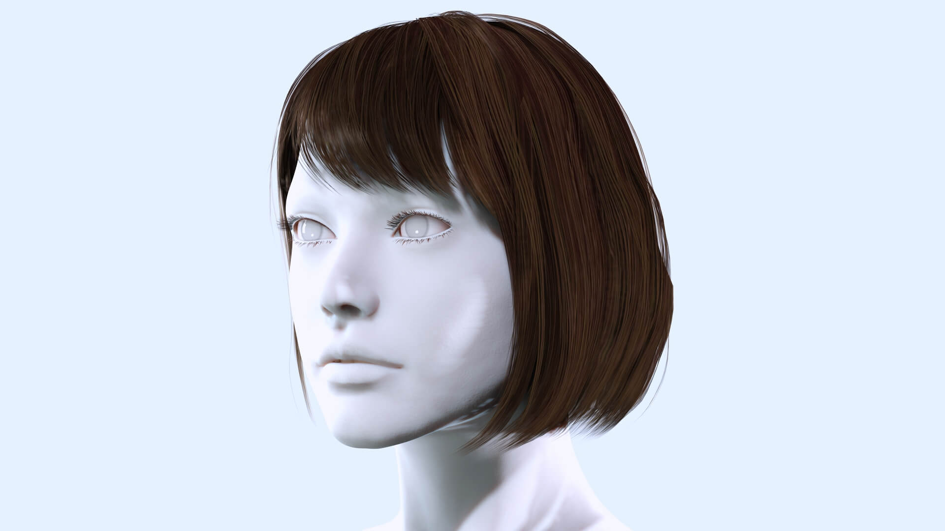 Realistic Female Bob Hair - 3D Model by khaloui
