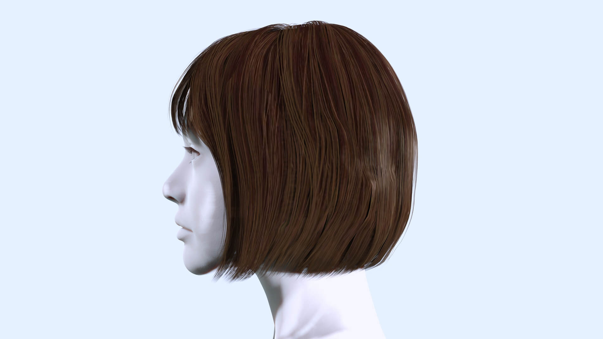Female Bob Hair - 3D Model by khaloui