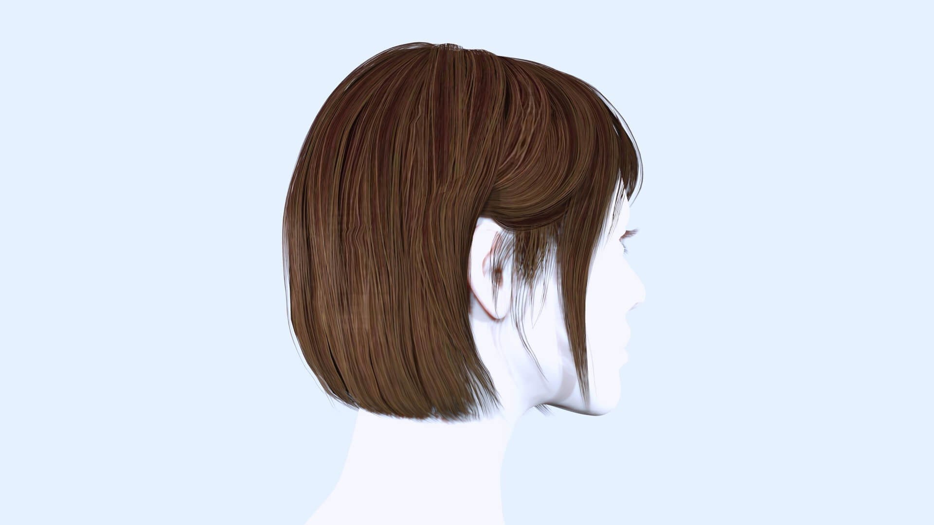 Realistic Female Bob Hair - 3D Model by khaloui
