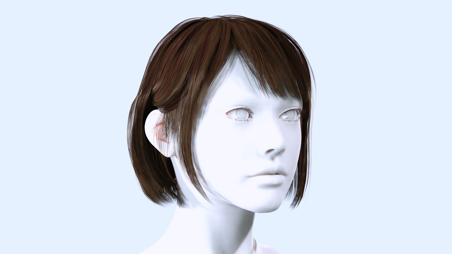 Realistic Female Bob Hair - 3D Model by khaloui