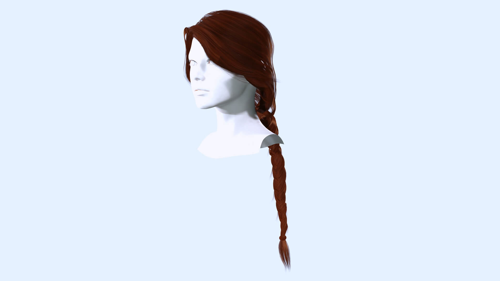 Realistic Female Braided Hair - 3D Model by khaloui