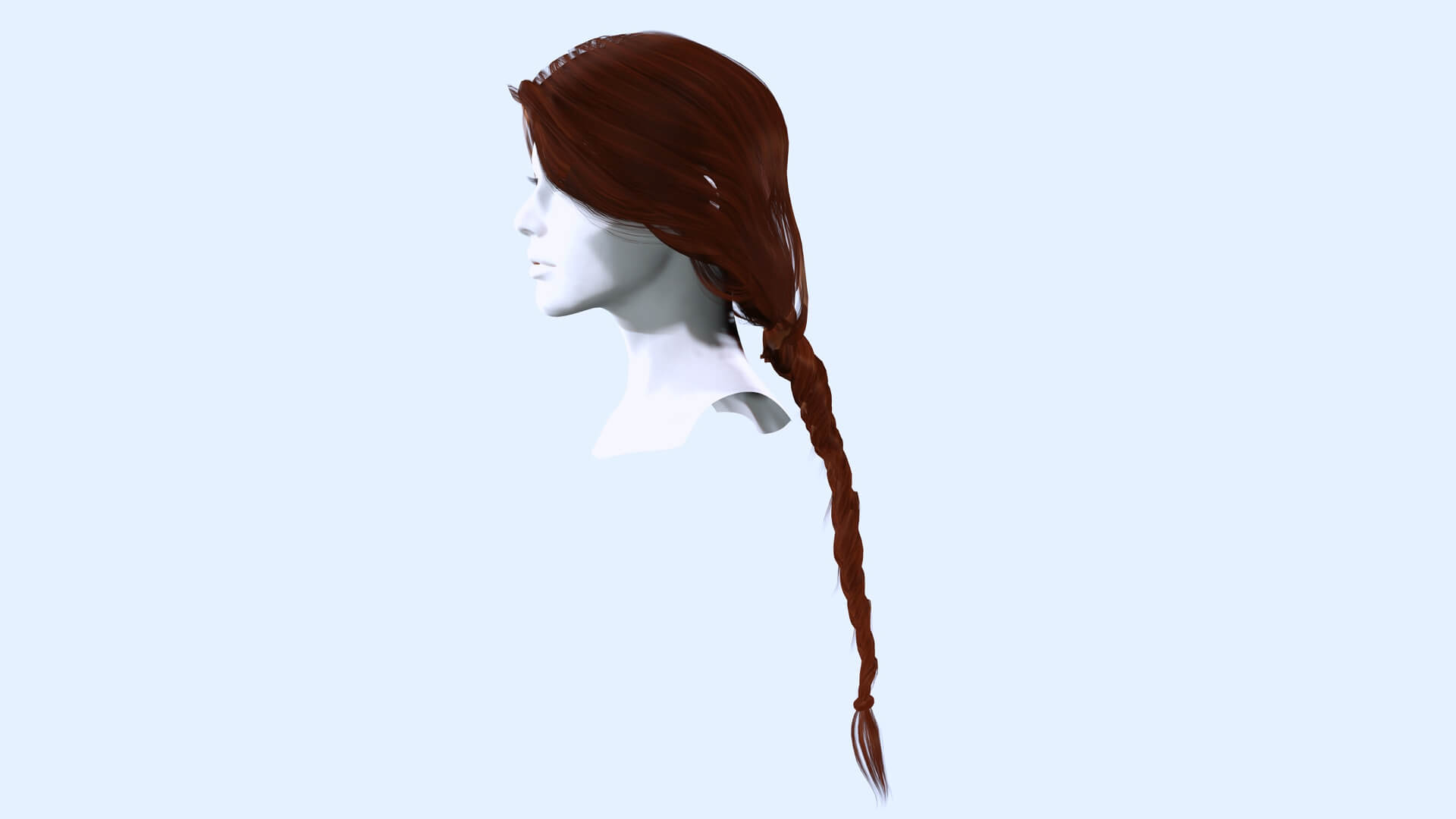 Realistic Female Braided Hair - 3D Model by khaloui