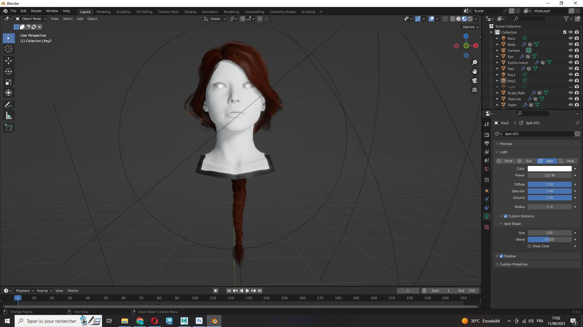 Realistic Female Braided Hair - 3D Model by khaloui