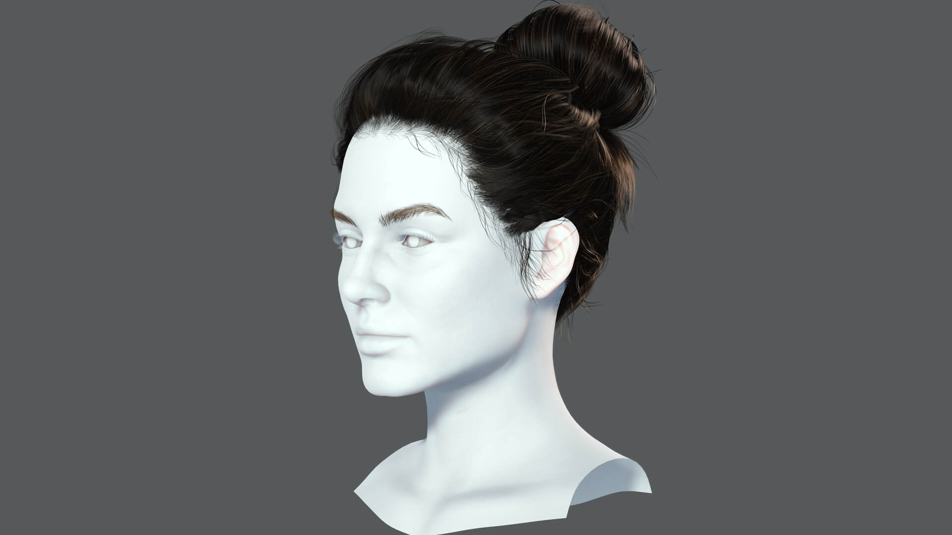 Female Hair 8 - 3D Model by khaloui