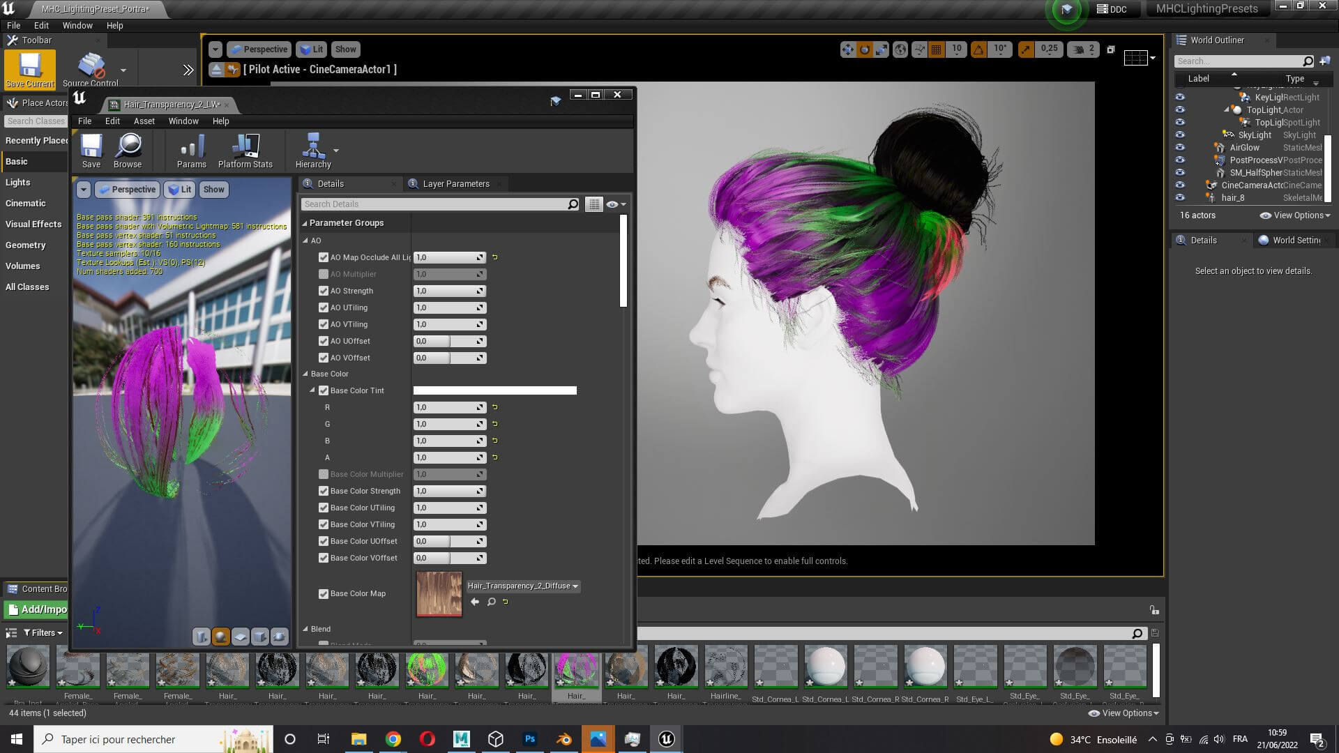 Female Hair 8 - 3D Model by khaloui