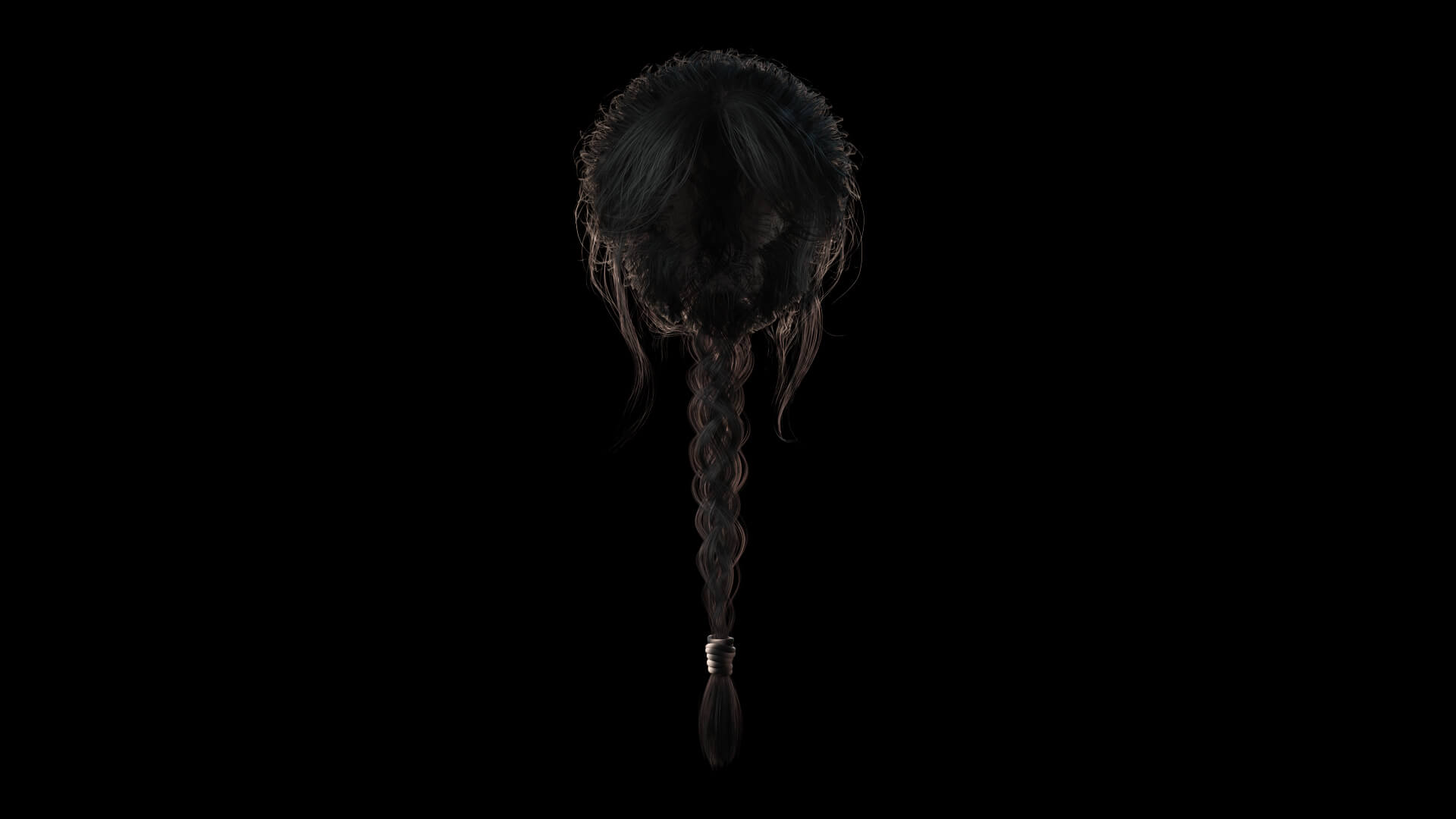 Realistic Female Hair Braid Low Poly - 3D Model by khaloui