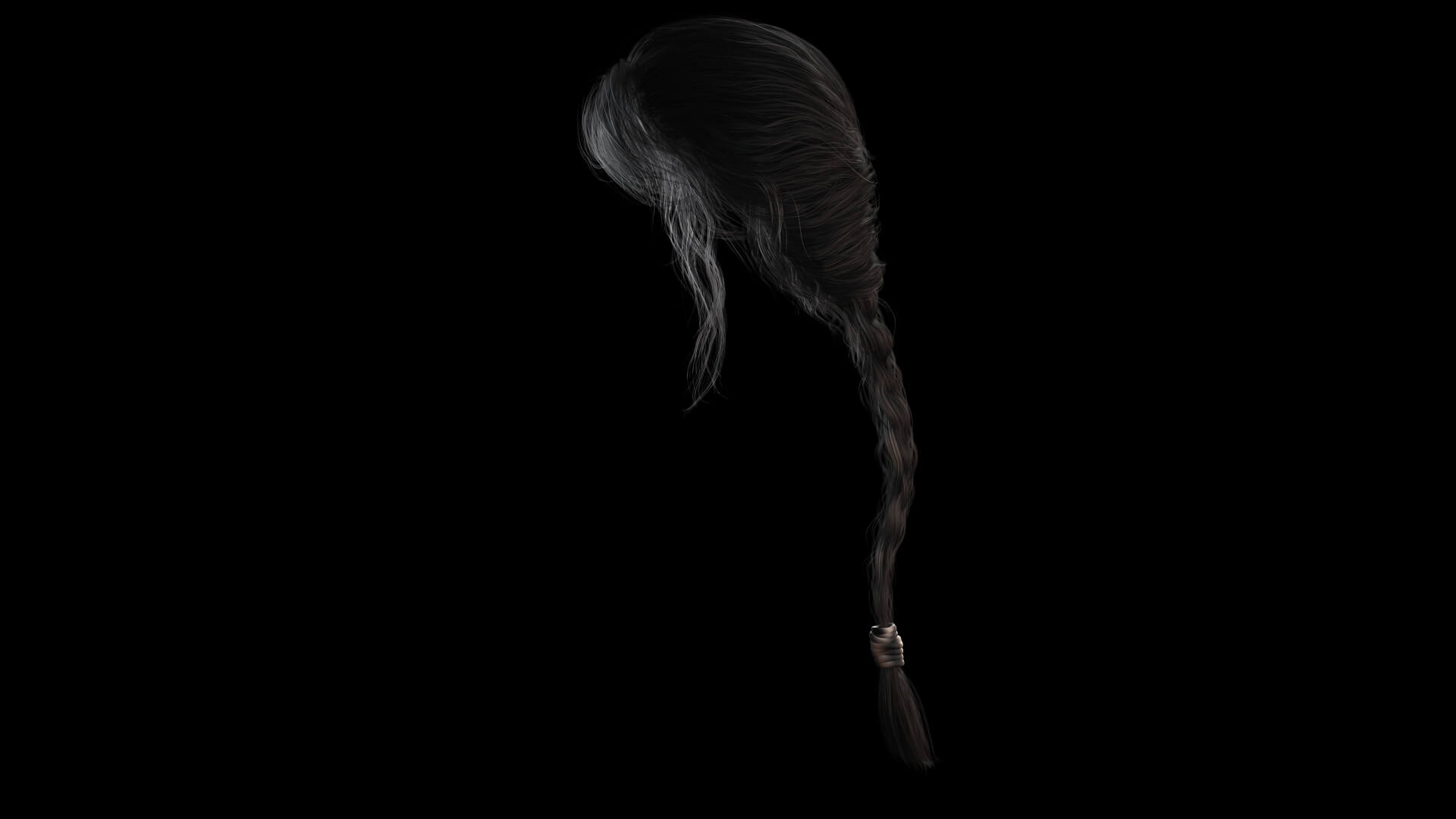 Realistic Female Hair Braid Low Poly - 3D Model by khaloui