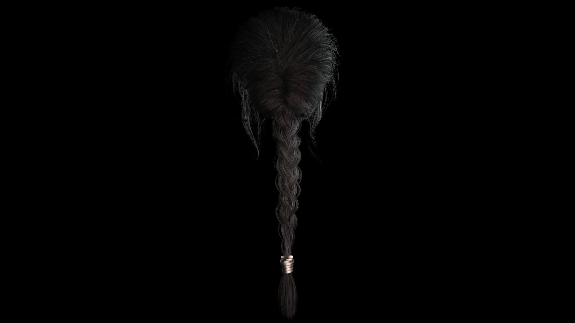Realistic Female Hair Braid Low Poly - 3D Model by khaloui