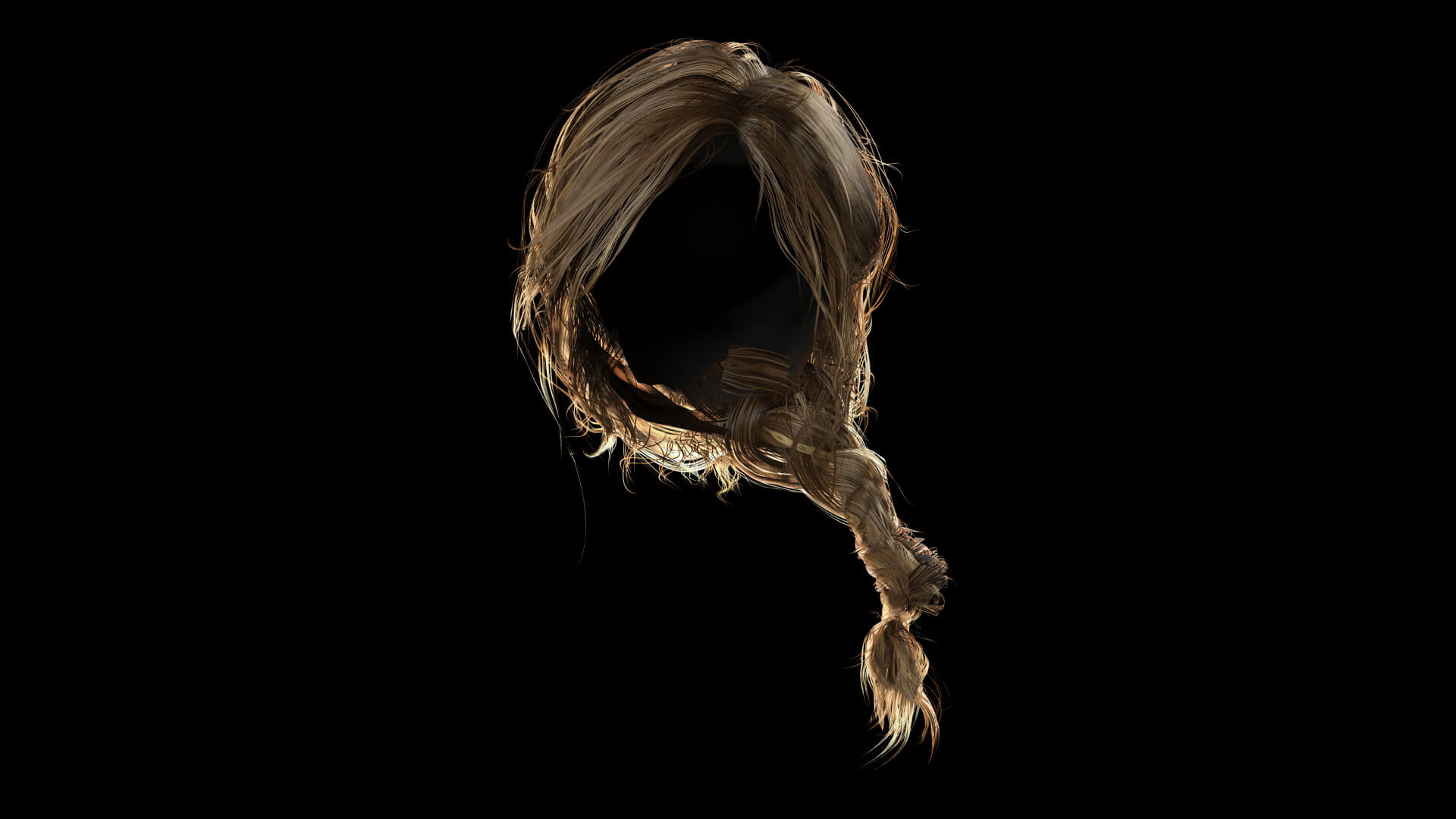Female Hair Braid Side - 3D Model by khaloui