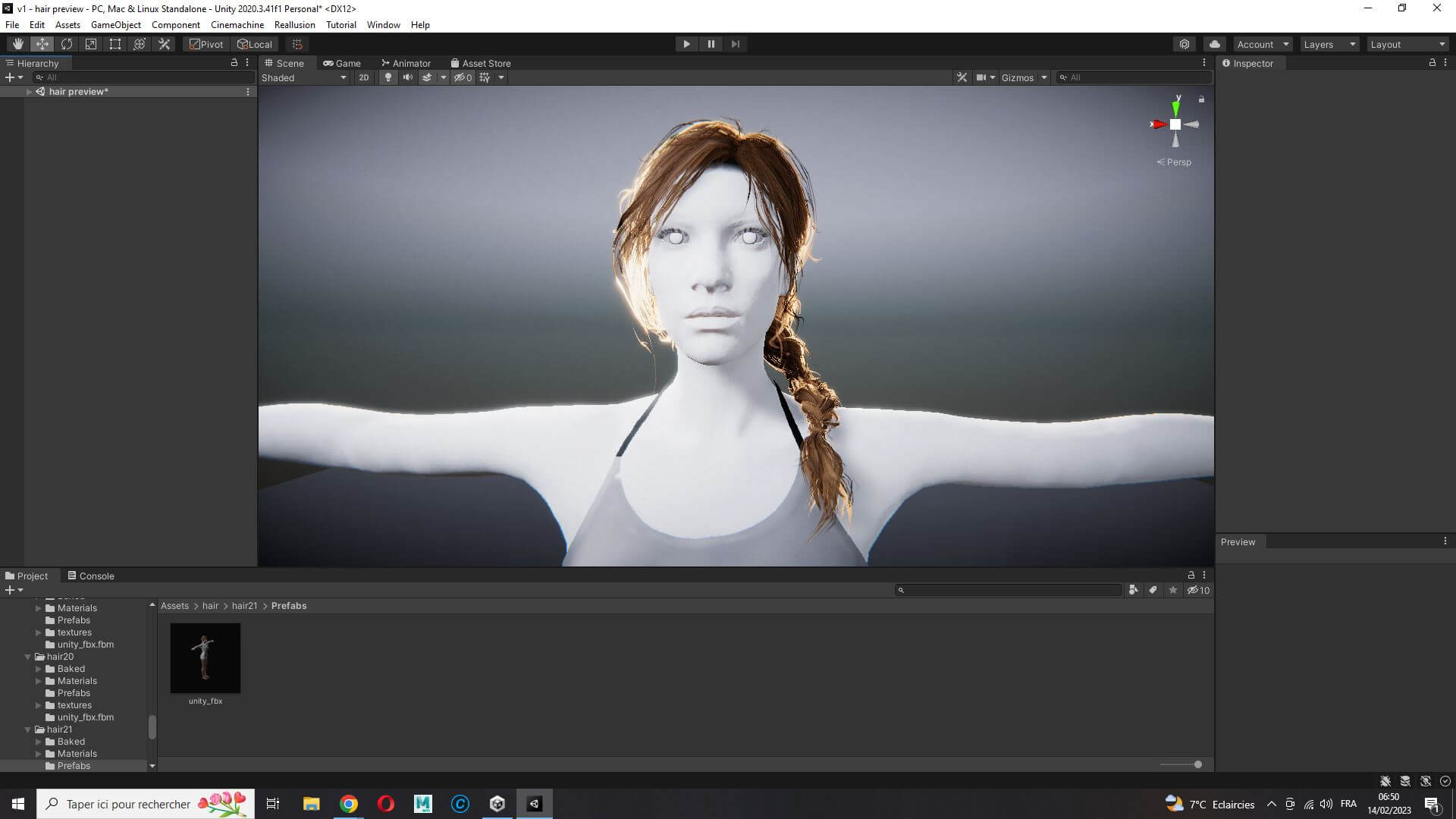 Female Hair Braid Side - 3D Model by khaloui