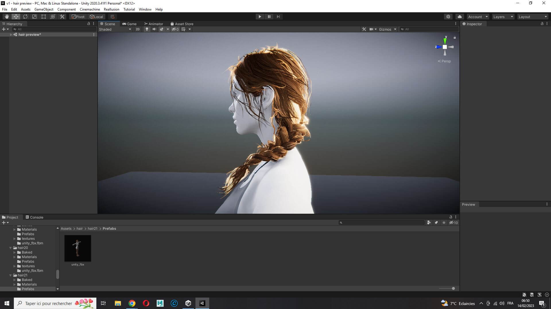 Female Hair Braid Side - 3D Model by khaloui