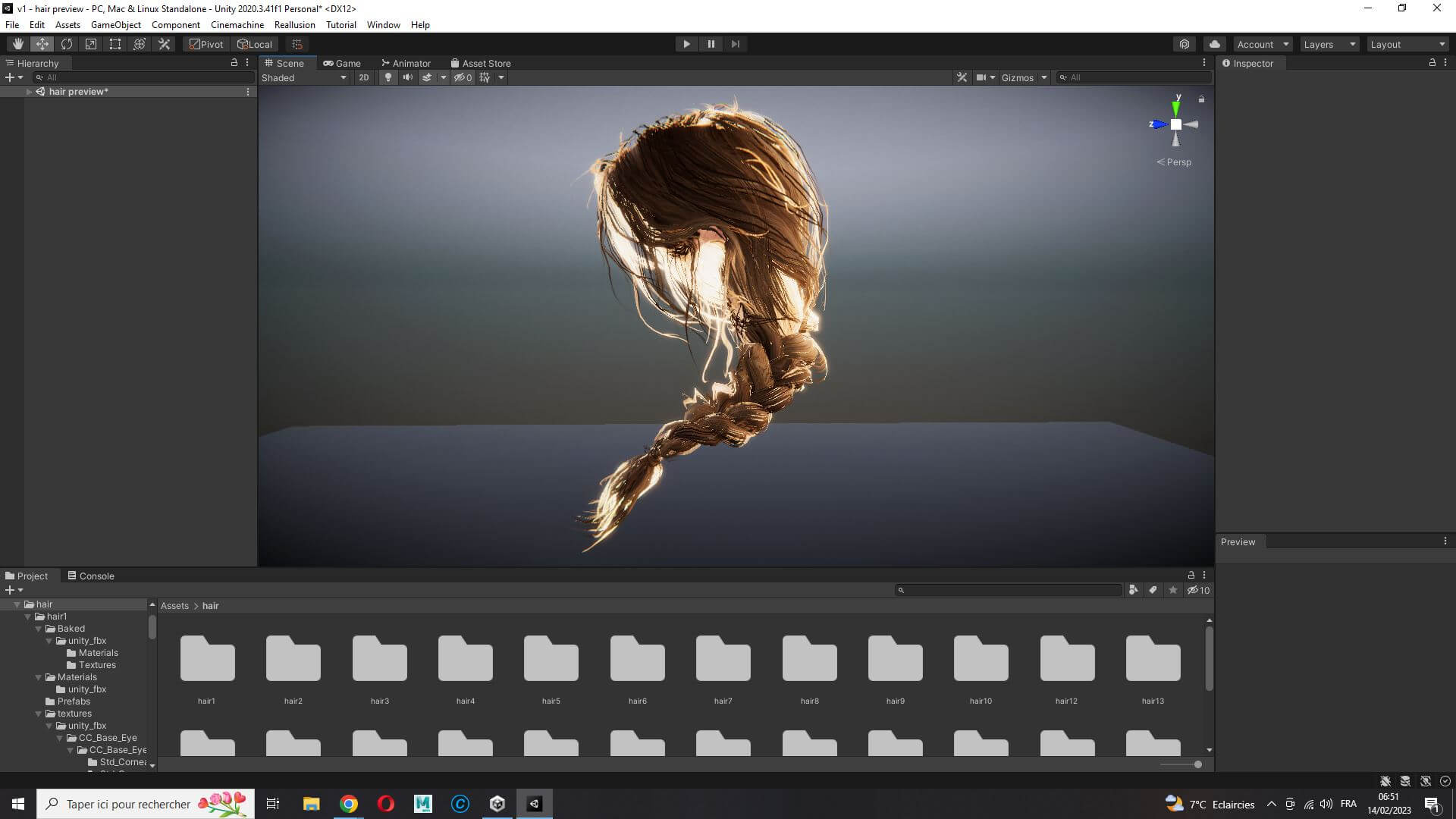 Female Hair Braid Side - 3D Model by khaloui