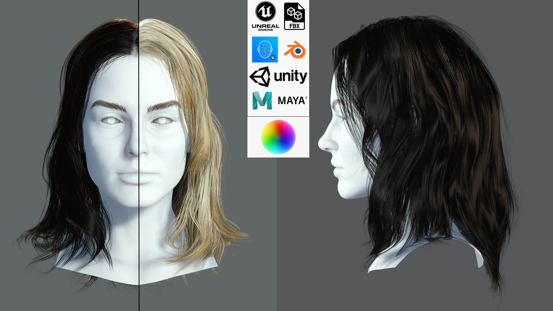 Female Hair 11 - 3D Model by khaloui