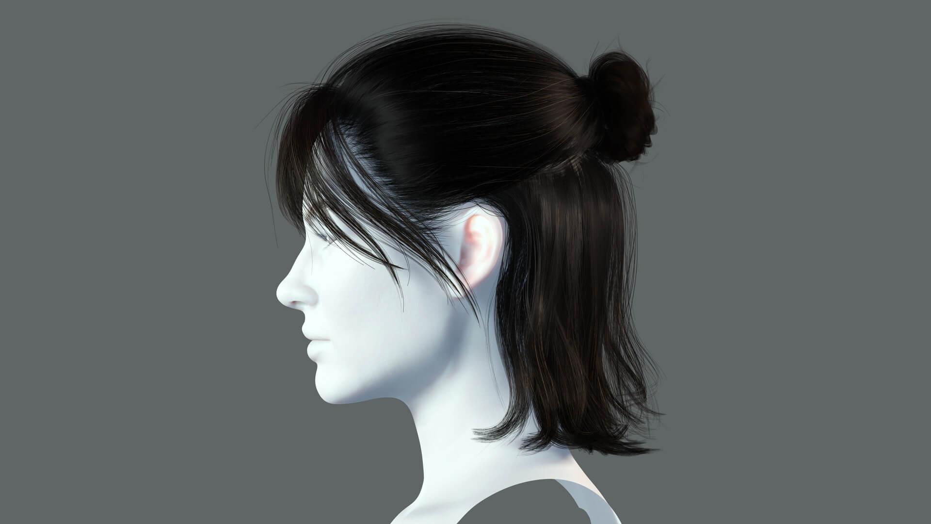 Female Hair 2 - 3D Model by khaloui