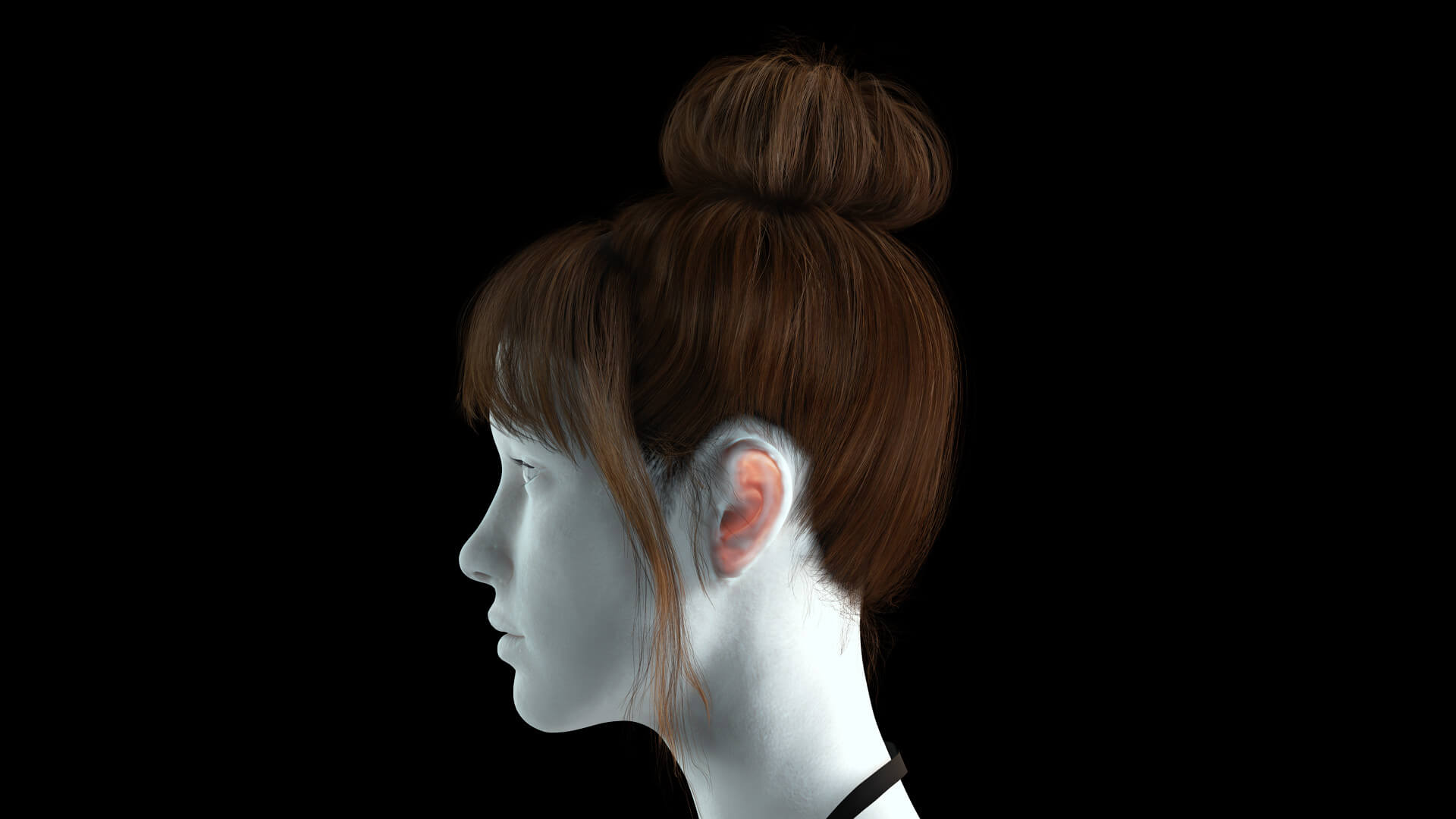 Female Hair Colorable - 3D Model by khaloui