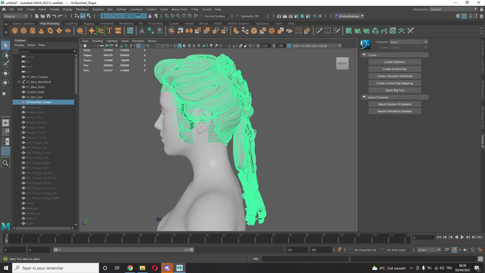 Female Hair Colorable - 3D Model by khaloui