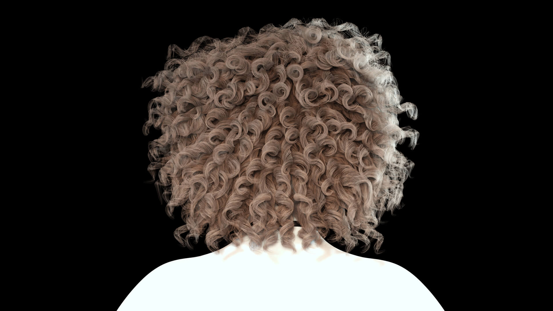 Realistic Female Hair Curly Low Poly - 3D Model by khaloui