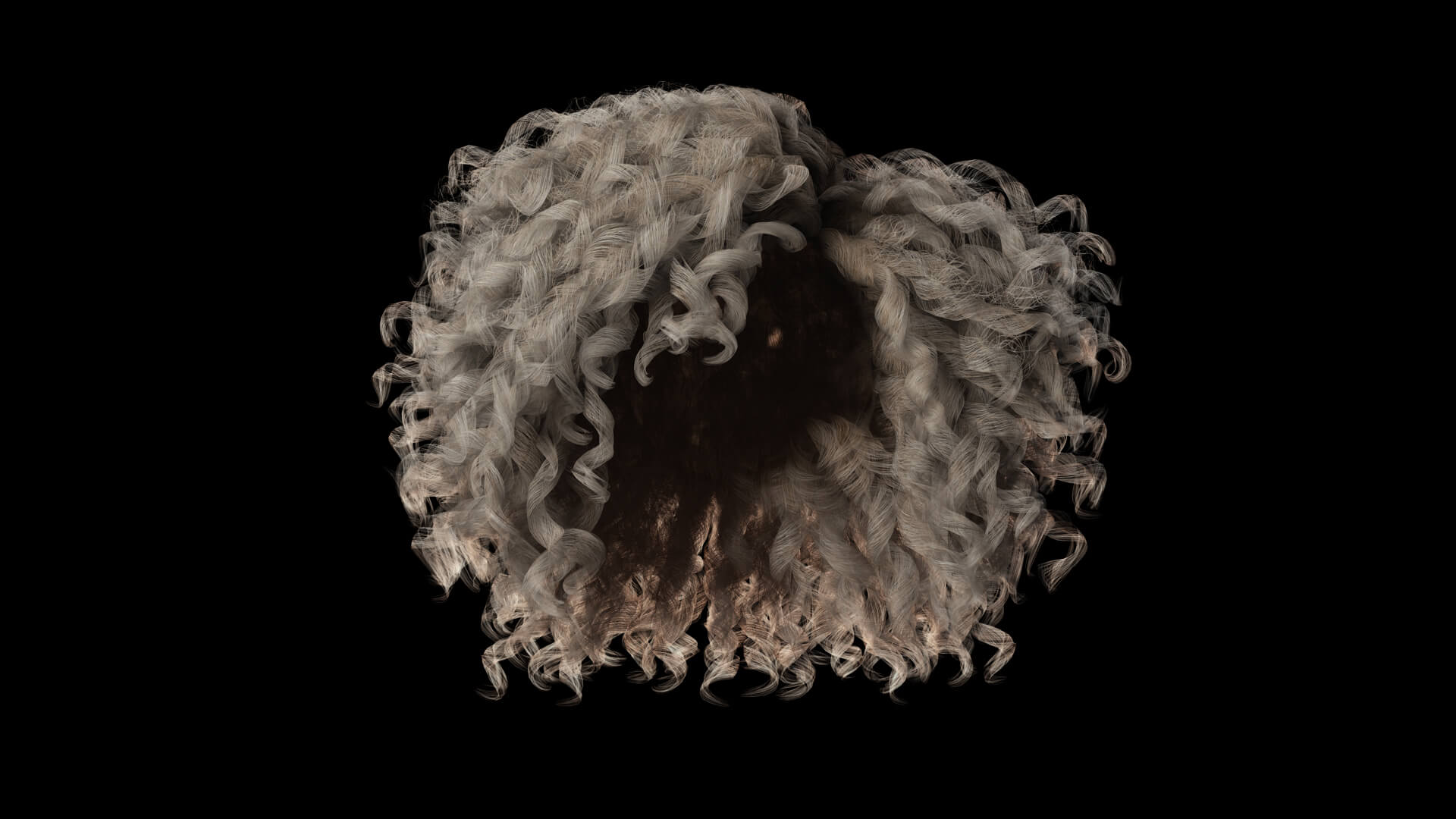 Realistic Female Hair Curly Low Poly - 3D Model by khaloui