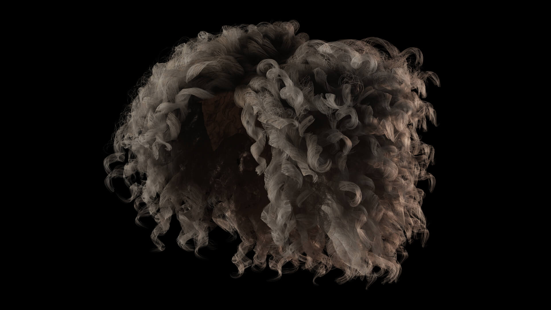 Realistic Female Hair Curly Low Poly - 3D Model by khaloui