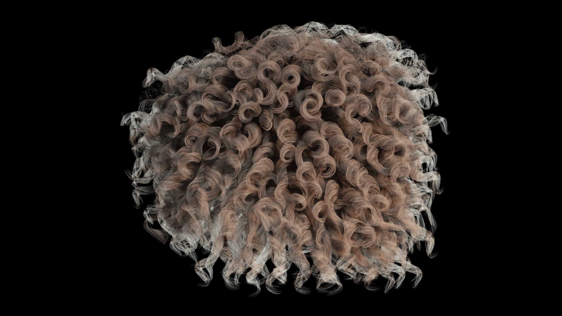 Realistic Female Hair Curly Low Poly - 3D Model by khaloui