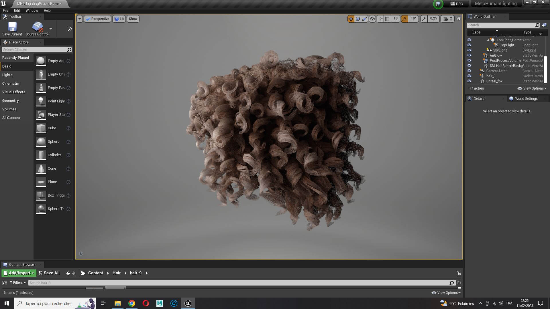 Realistic Female Hair Curly Low Poly - 3D Model by khaloui