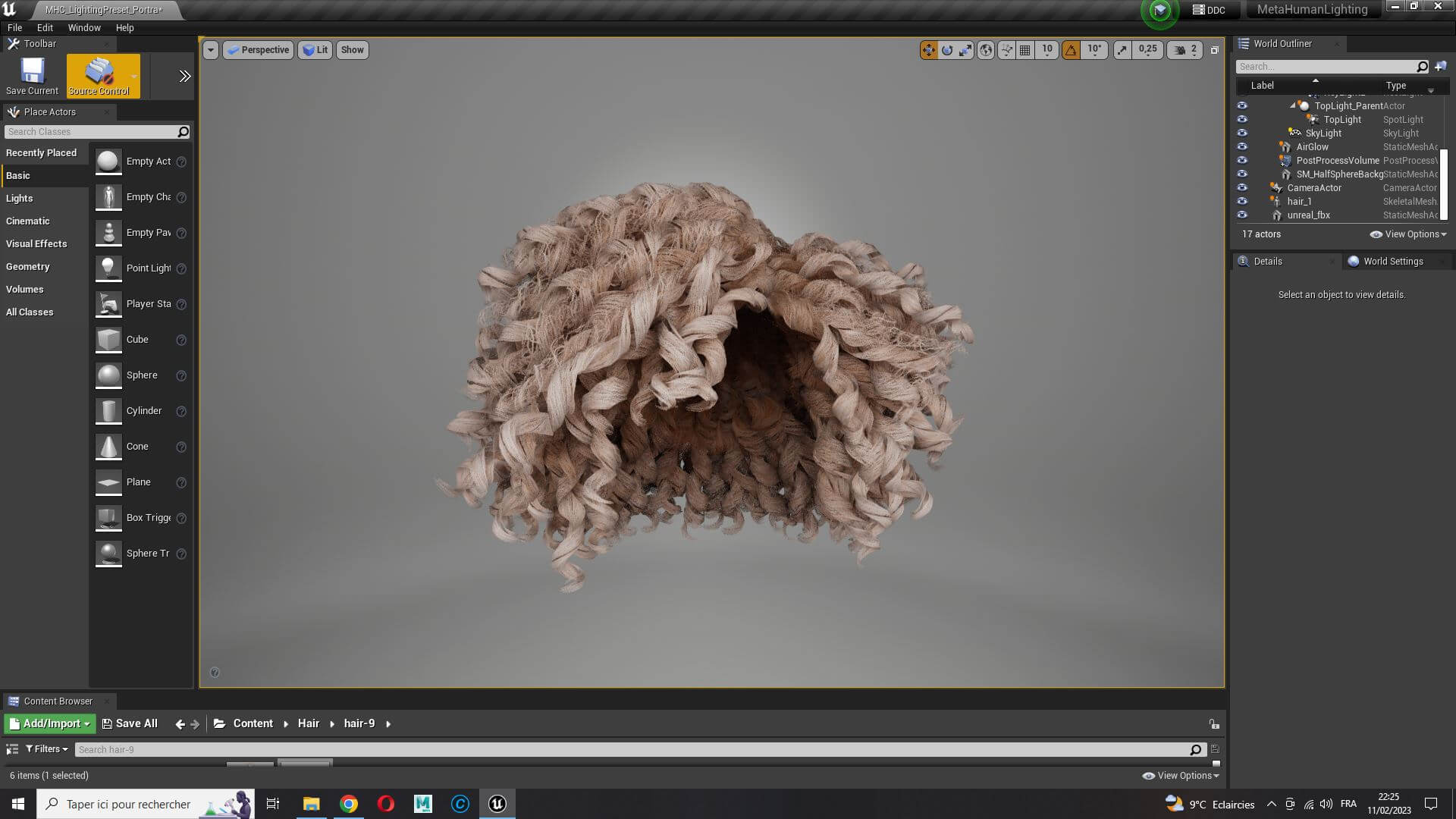 Realistic Female Hair Curly Low Poly - 3D Model by khaloui