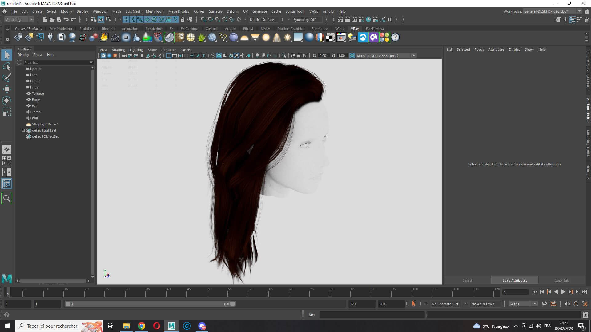 Realistic Female Hair Game Cards Low Poly - 3D Model by khaloui