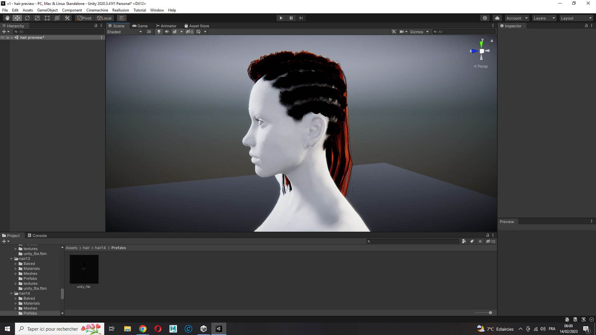 Realistic Female Hair Game Cards Low Poly - 3D Model by khaloui