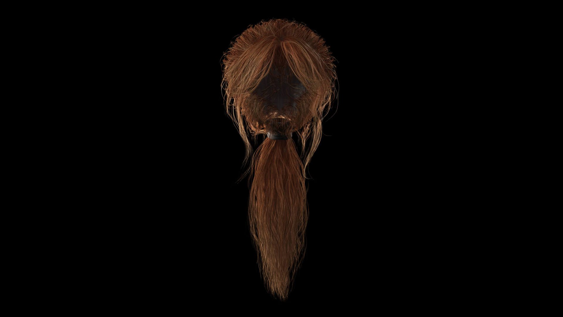 Realistic Female Hair Long Tail Low Poly - 3D Model by khaloui