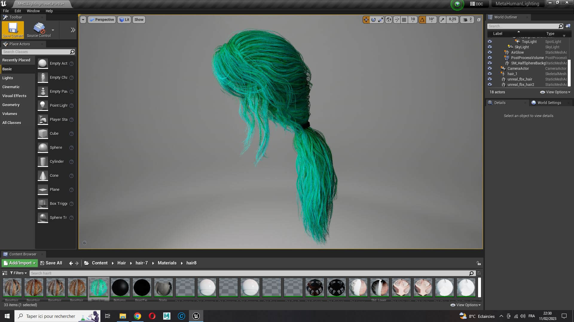 Realistic Female Hair Long Tail Low Poly - 3D Model by khaloui