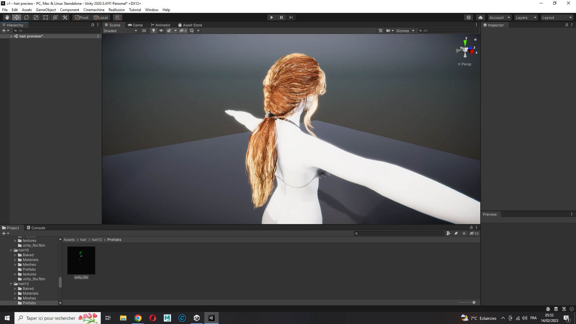 Realistic Female Hair Long Tail Low Poly - 3D Model by khaloui