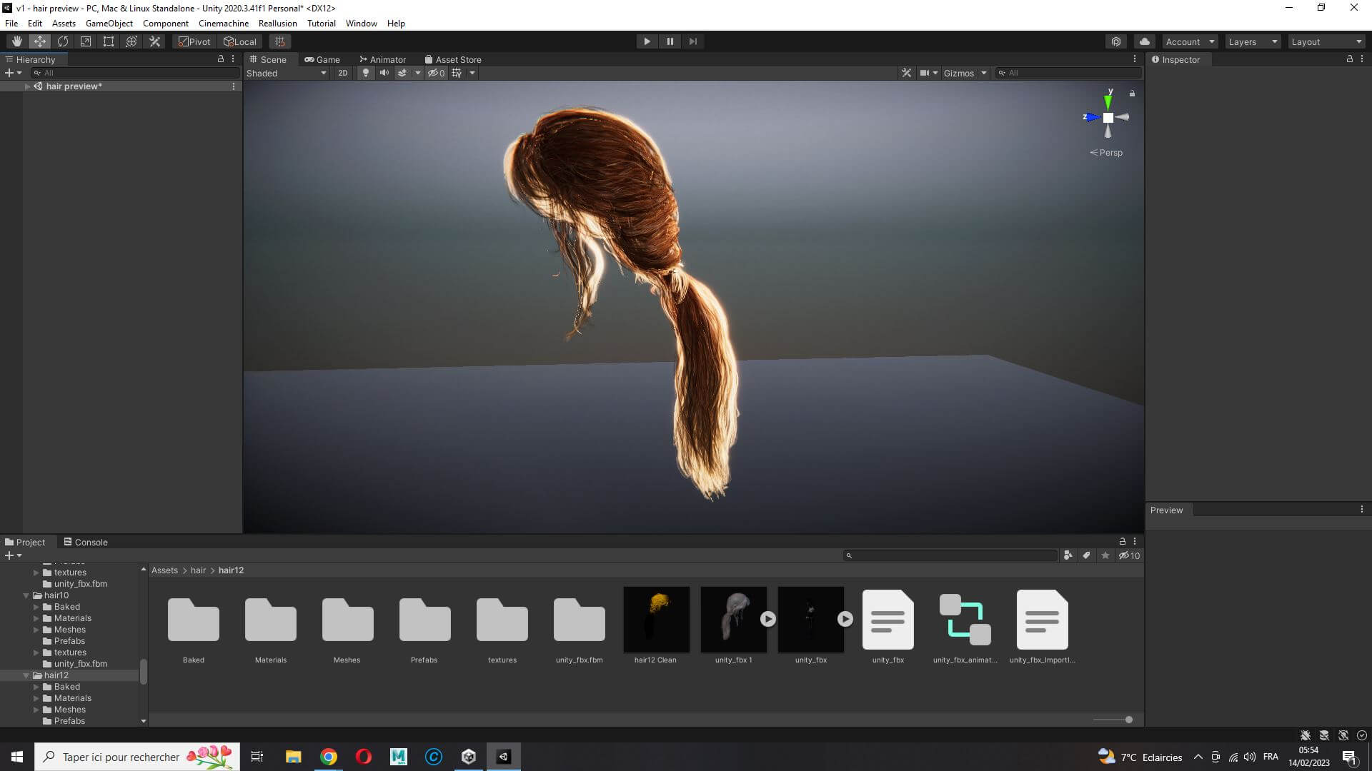 Realistic Female Hair Long Tail Low Poly - 3D Model by khaloui