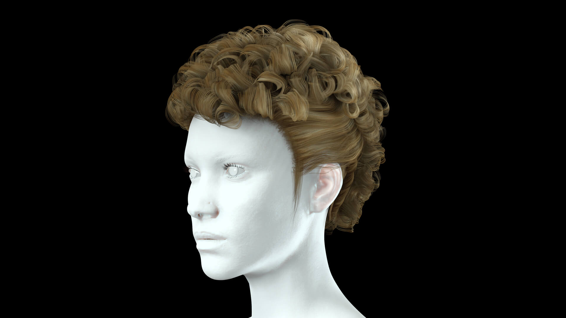 Realistic Female Hair Modern - 3D Model by khaloui