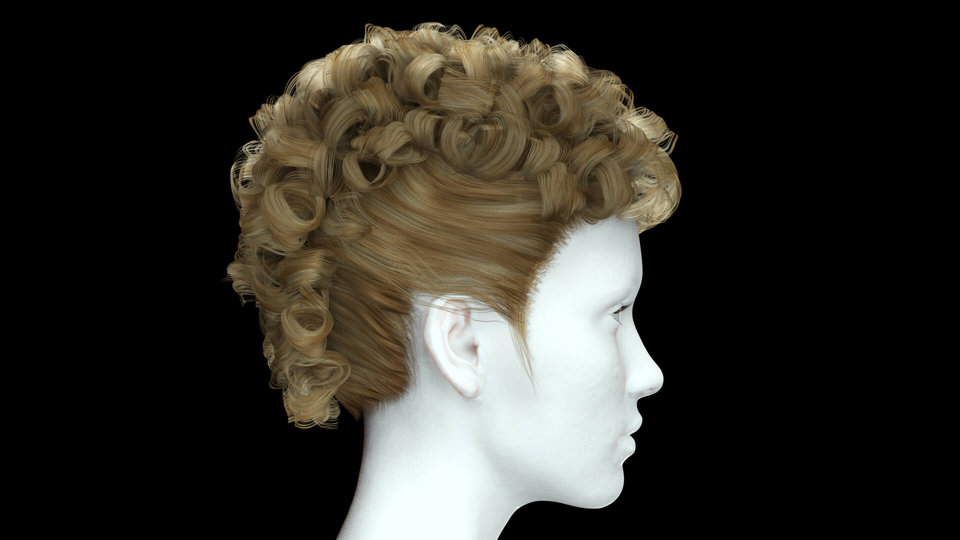 Realistic Female Hair Modern - 3D Model by khaloui