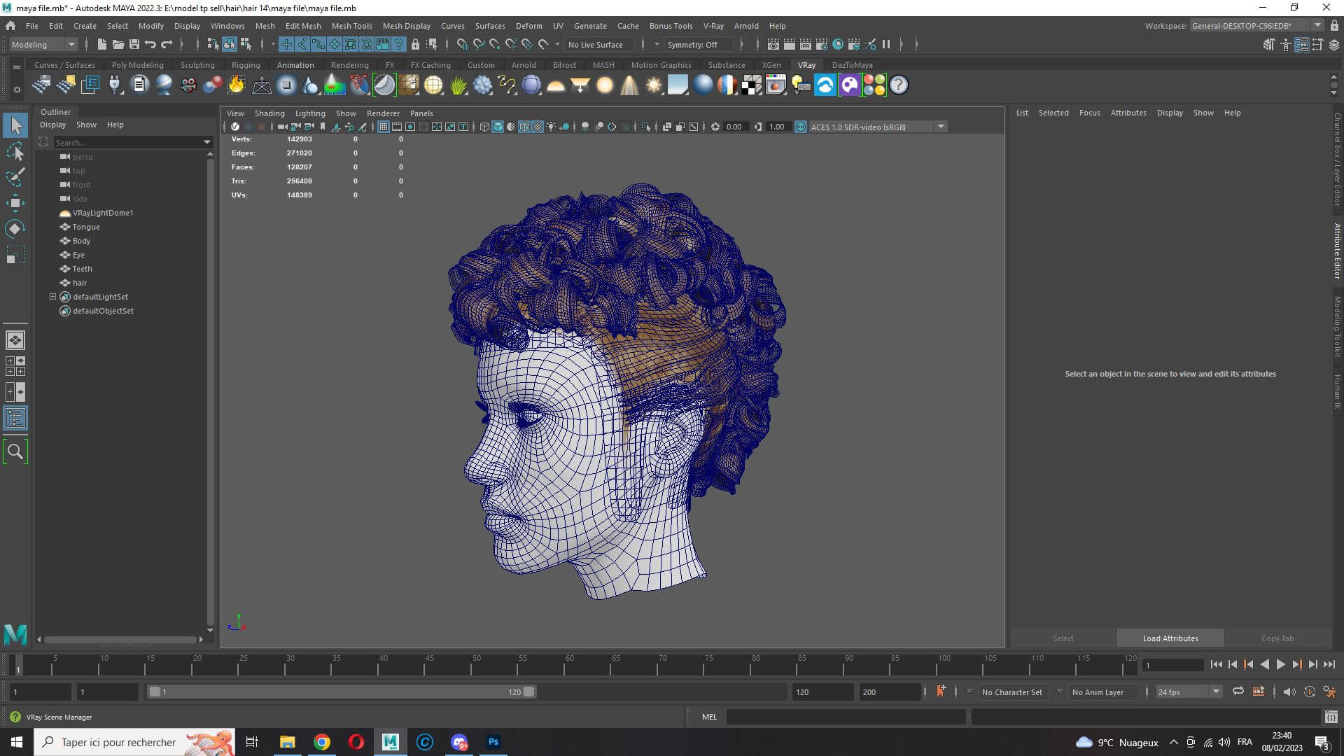 Realistic Female Hair Modern - 3D Model by khaloui