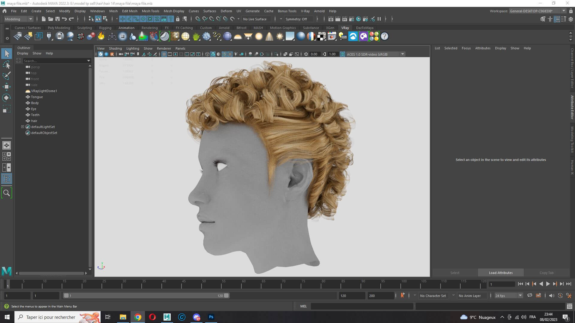 Realistic Female Hair Modern - 3D Model by khaloui