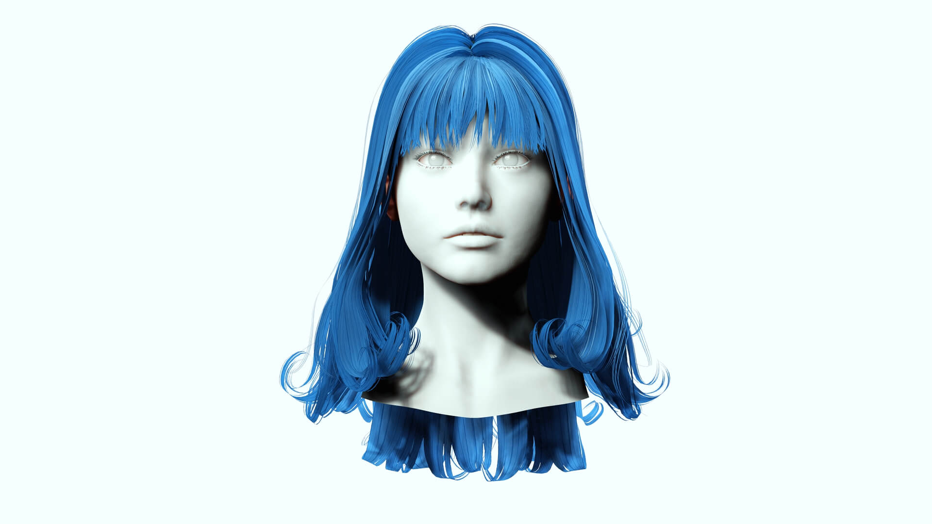 Realistic Female Hair - 3D Model by khaloui