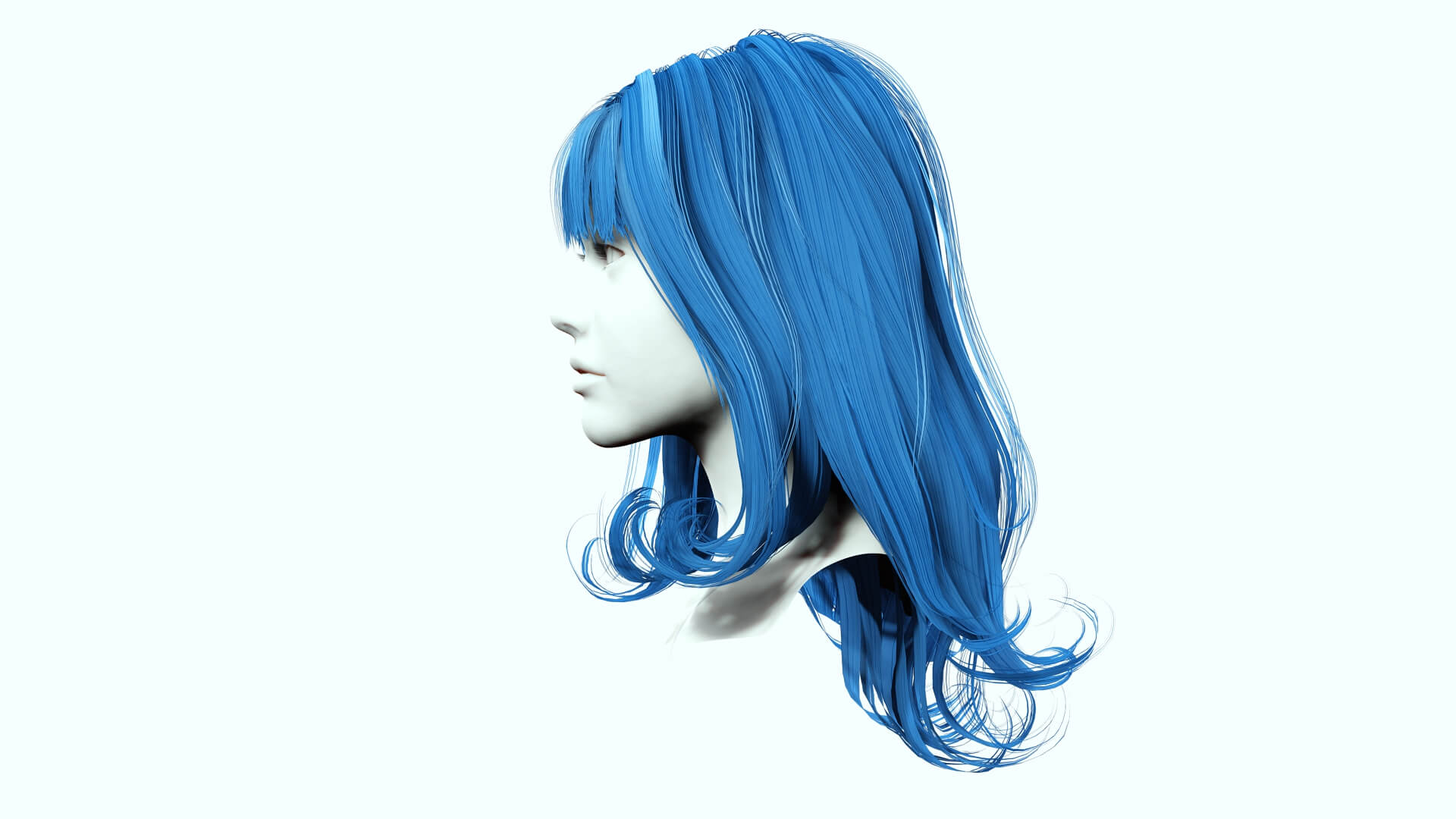 Realistic Female Hair - 3D Model by khaloui