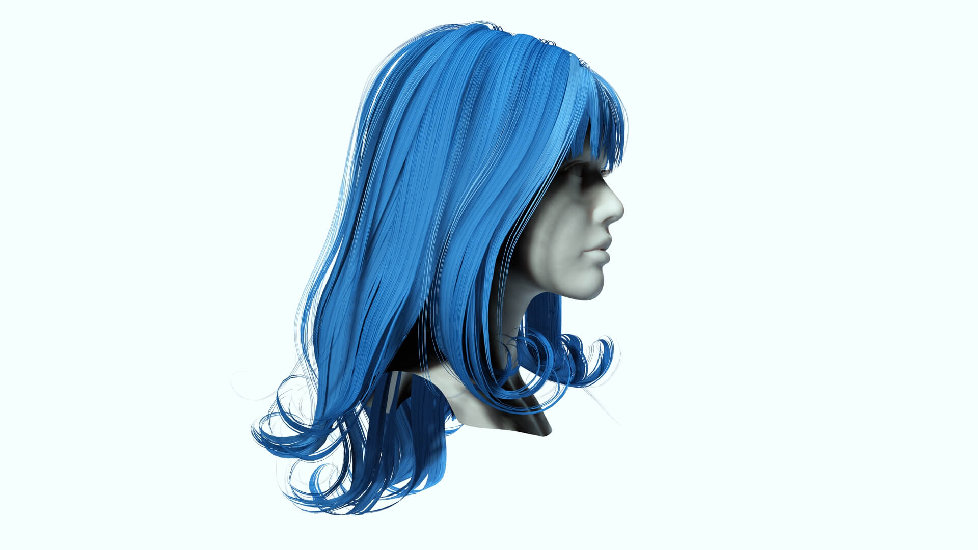 Realistic Female Hair - 3D Model by khaloui