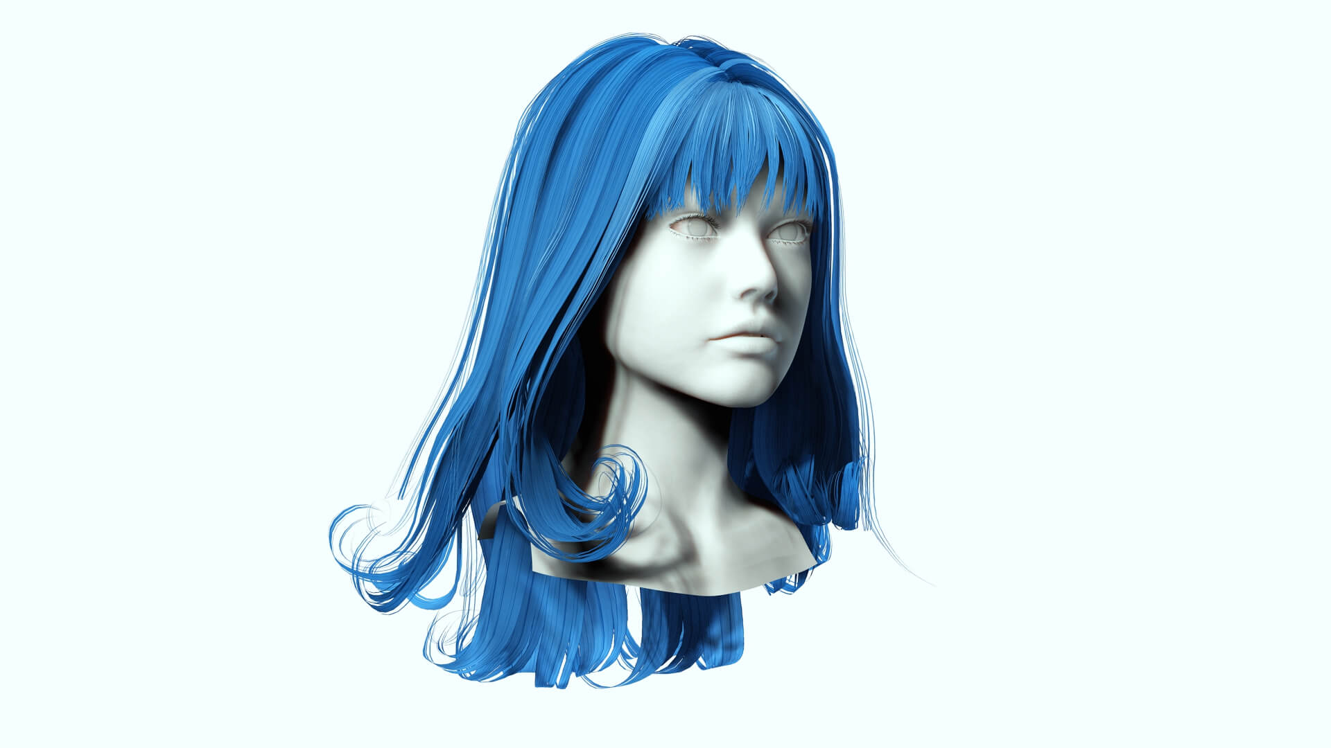 Realistic Female Hair - 3D Model by khaloui
